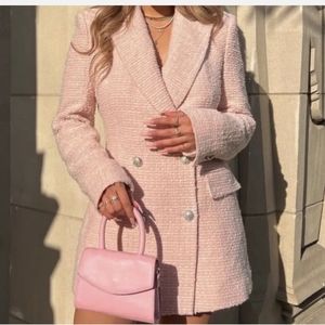 Zara | Jackets & Coats | New Zara Textured Tweed Double Breasted Blazer ...